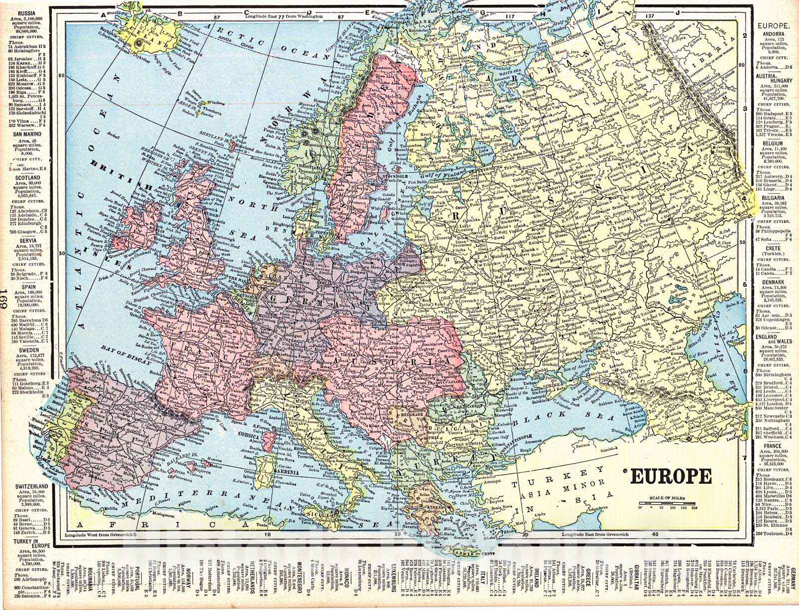 Historic Map : 1898 Map of Europe : Vintage Wall Art – Historic Pictoric