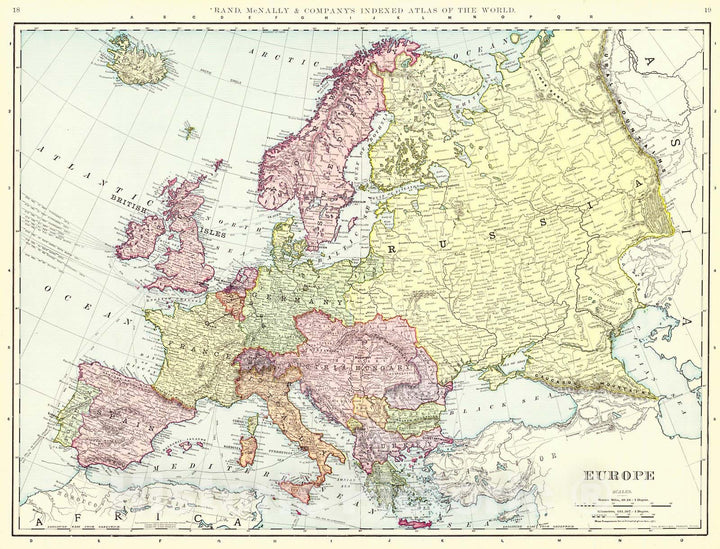 Historic Map : 1898 Europe : Vintage Wall Art – Historic Pictoric