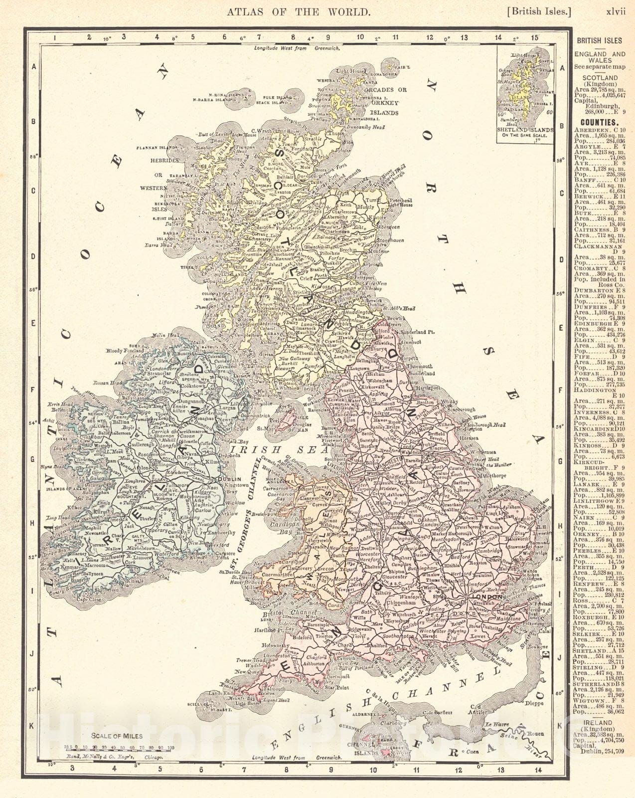 Historic Map : 1898 British Isles : Vintage Wall Art – Historic Pictoric
