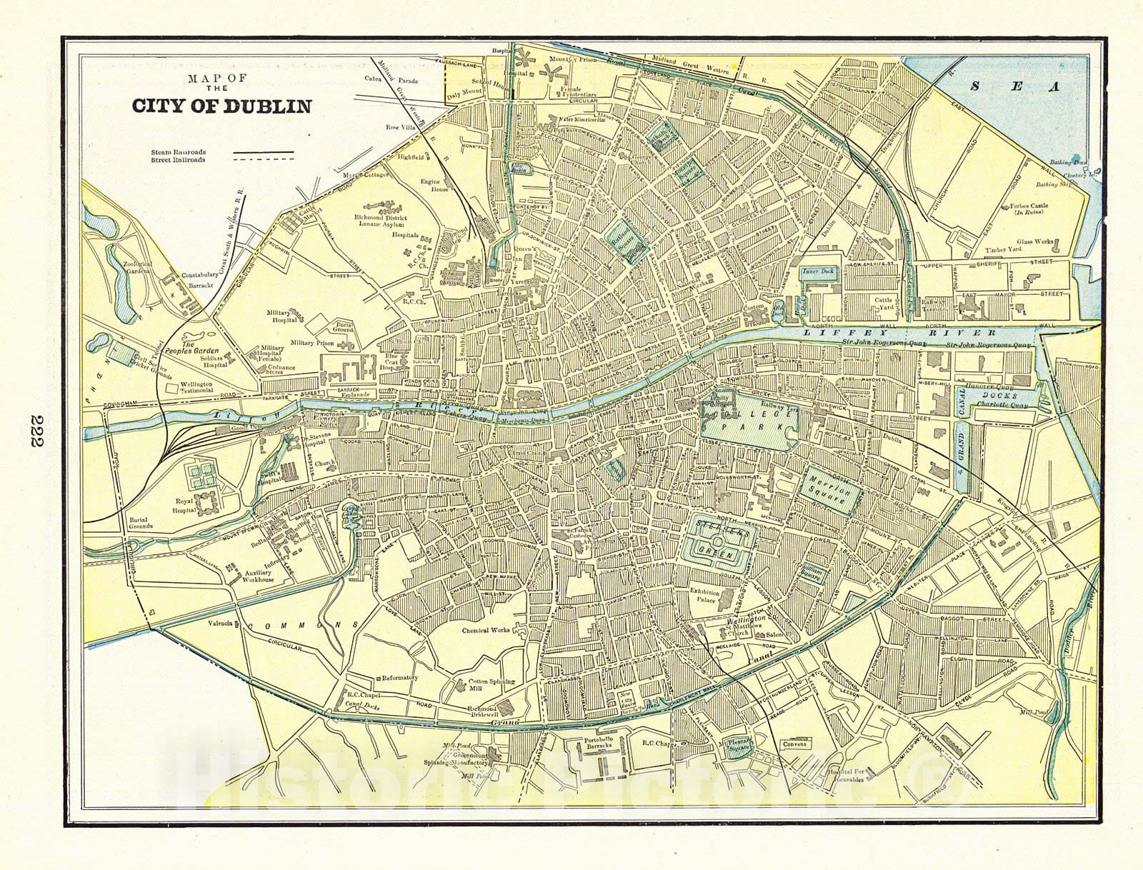 Historic Map : 1898 Map of the City of Dublin : Vintage Wall Art ...