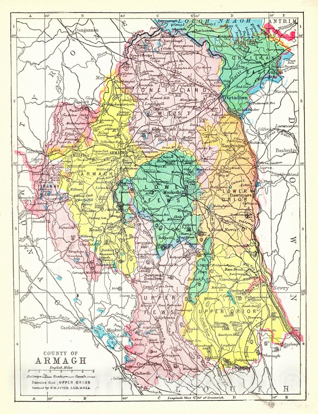 Historic Map : 1900 County of Armagh : Vintage Wall Art – Historic Pictoric