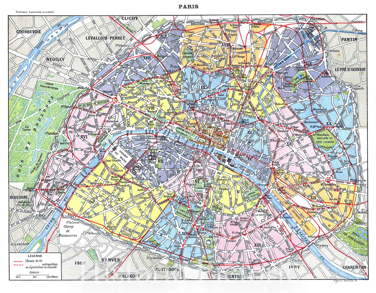 Historic Map : 1901 Paris : Vintage Wall Art – Historic Pictoric