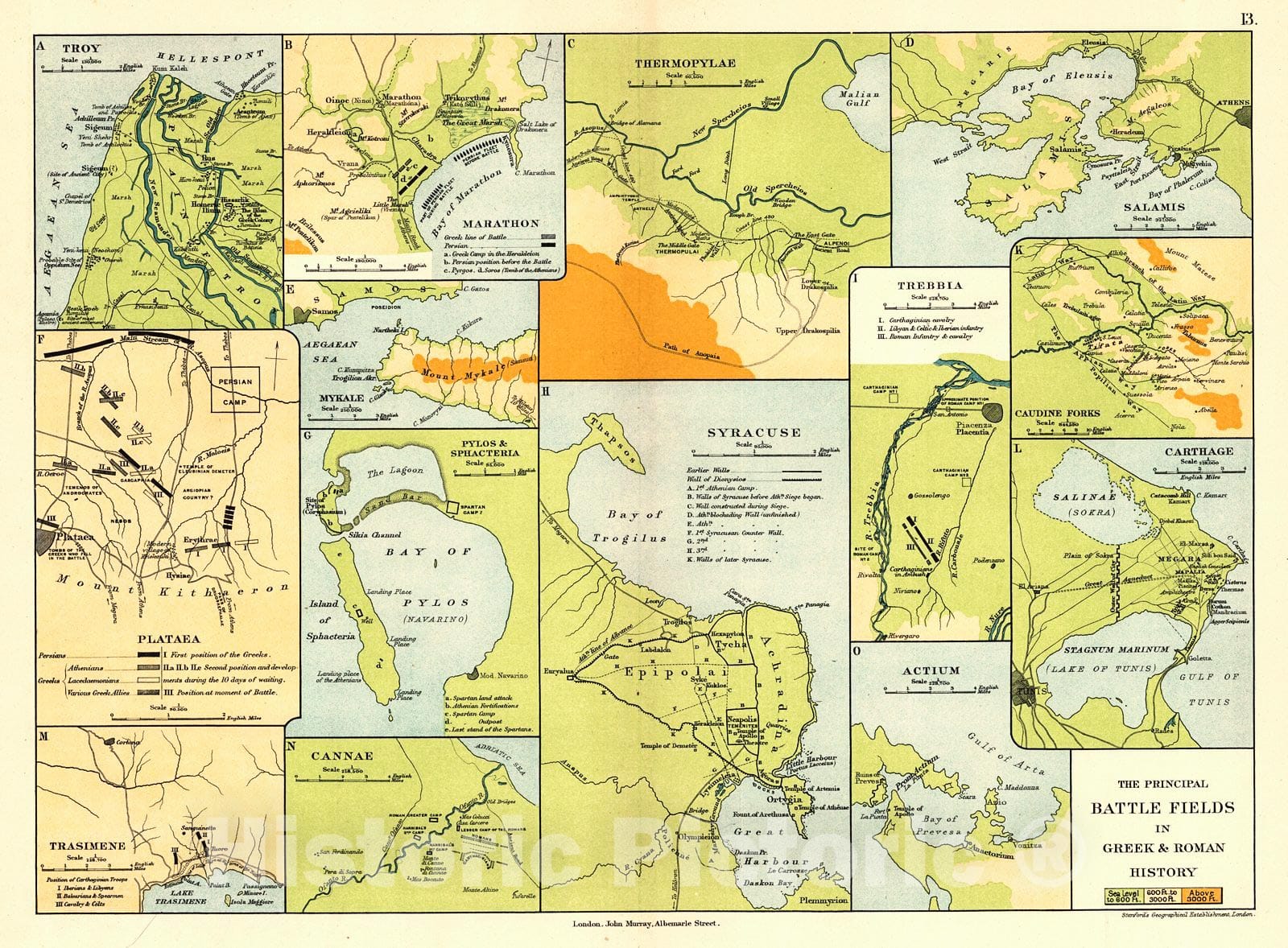 Historic Map : 1904 The Principal Battle Fields in Greek and Roman His ...