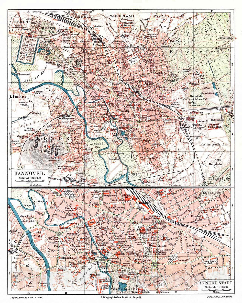 Historic Map : 1906 Hannover : Vintage Wall Art – Historic Pictoric
