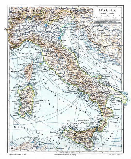 Historic Map : 1906 Italien : Vintage Wall Art – Historic Pictoric