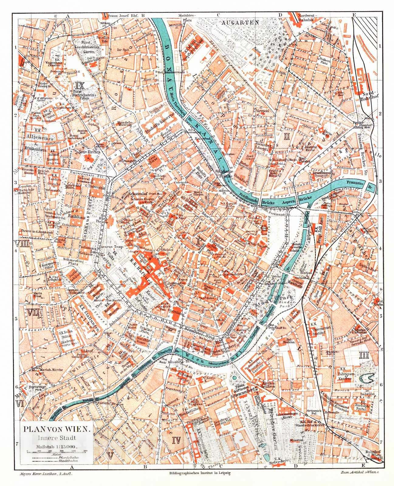 Historic Map : 1906 Plan von Wien : Vintage Wall Art – Historic Pictoric