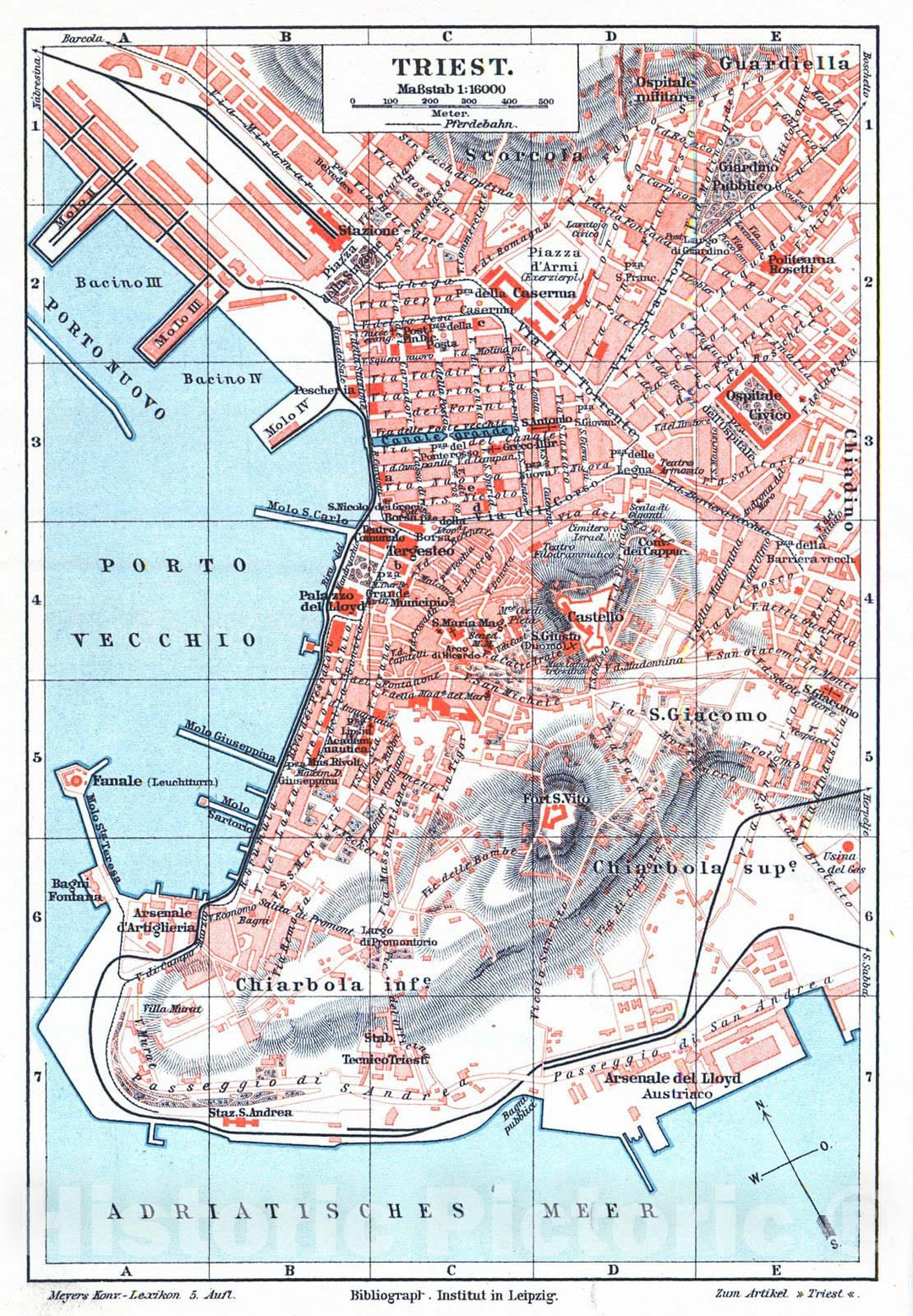 Historic Map : 1906 Triest : Vintage Wall Art – Historic Pictoric