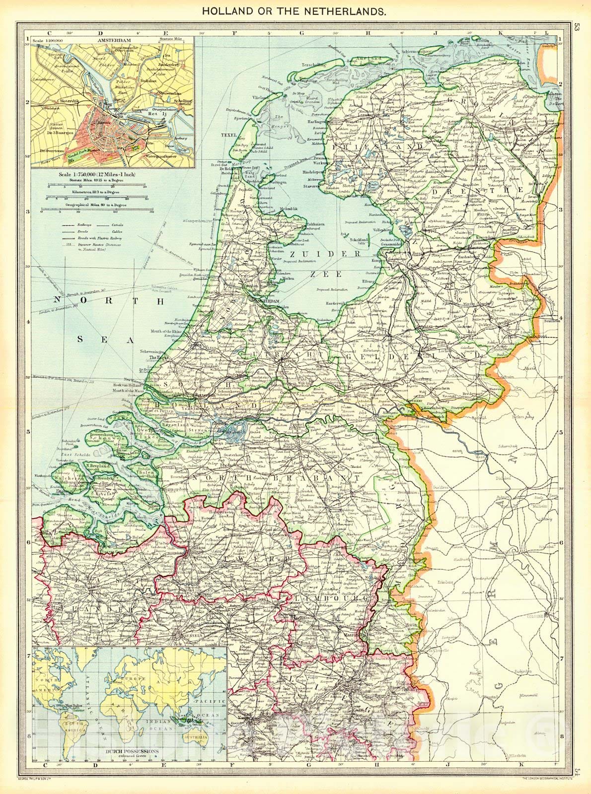 Historic Map : 1910 Holland or The Netherlands : Vintage Wall Art ...