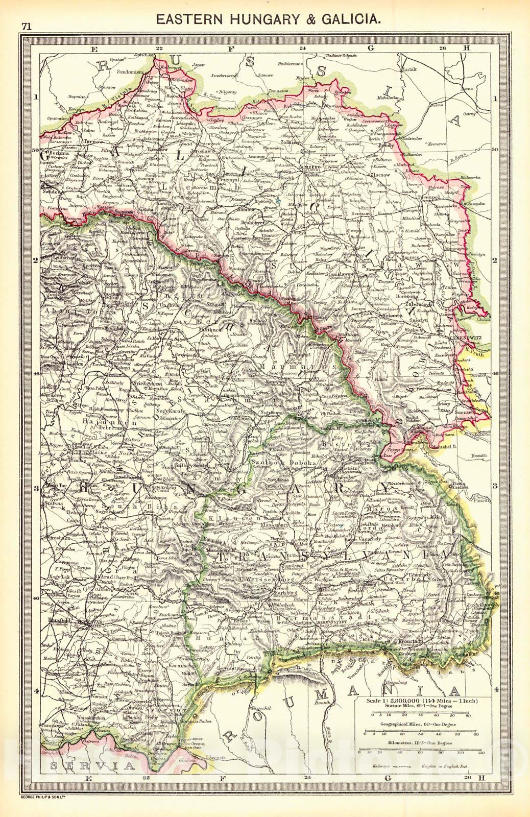 Historic Map : 1910 Eastern Hungary and Galicia : Vintage Wall Art ...