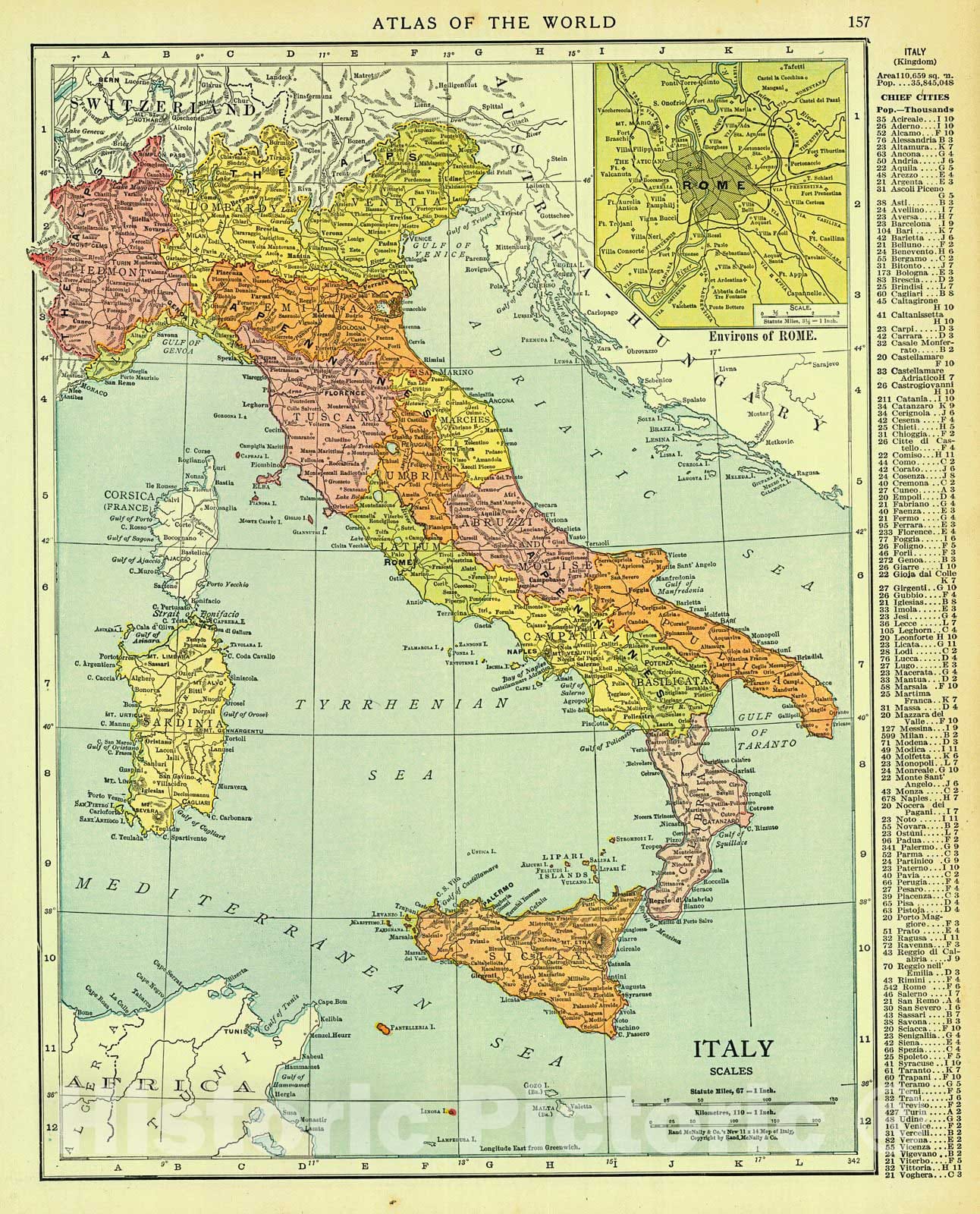 Historic Map : 1916 Italy : Vintage Wall Art – Historic Pictoric