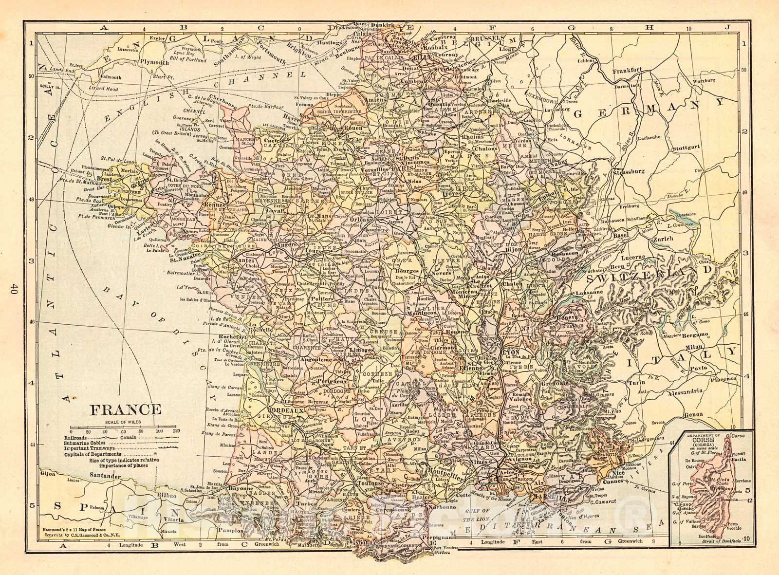 Historic Map : 1917 France : Vintage Wall Art – Historic Pictoric