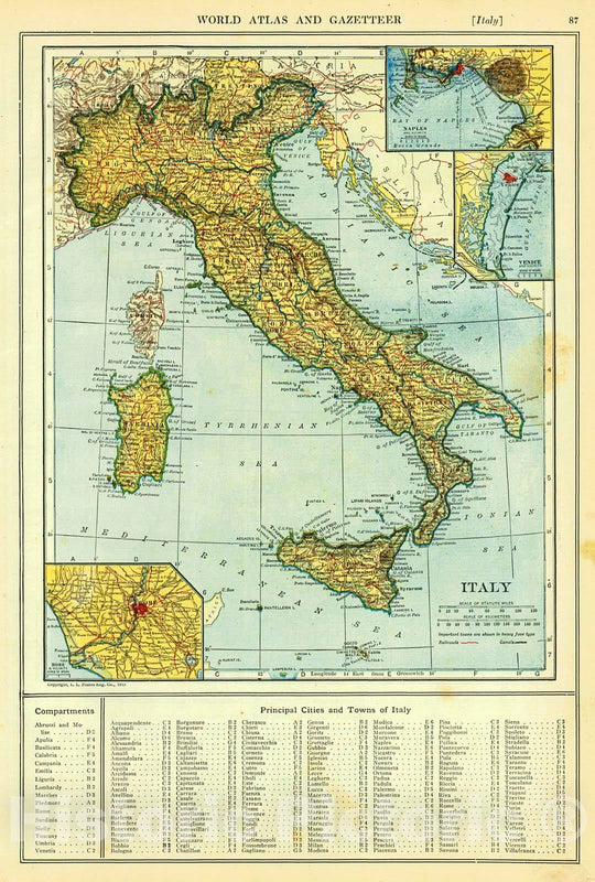 Historic Map : 1920 Italy : Vintage Wall Art – Historic Pictoric