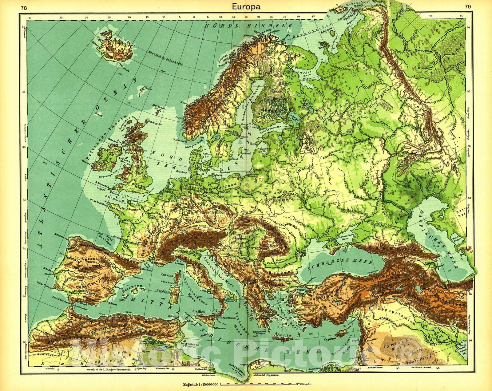 Historic Map : 1931 Europa : Vintage Wall Art – Historic Pictoric