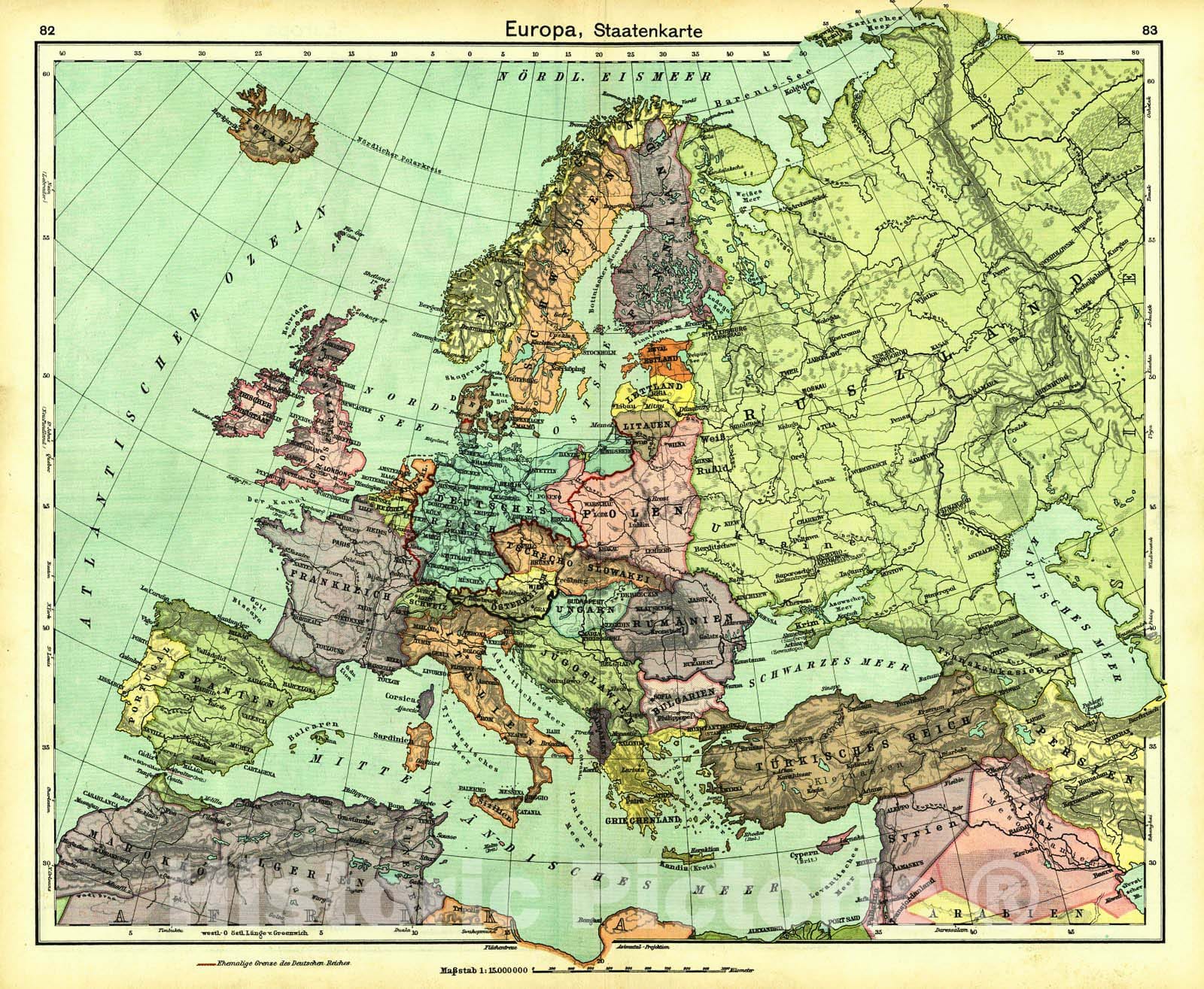 Historic Map : 1931 Europa, Staatenkarte : Vintage Wall Art – Historic ...