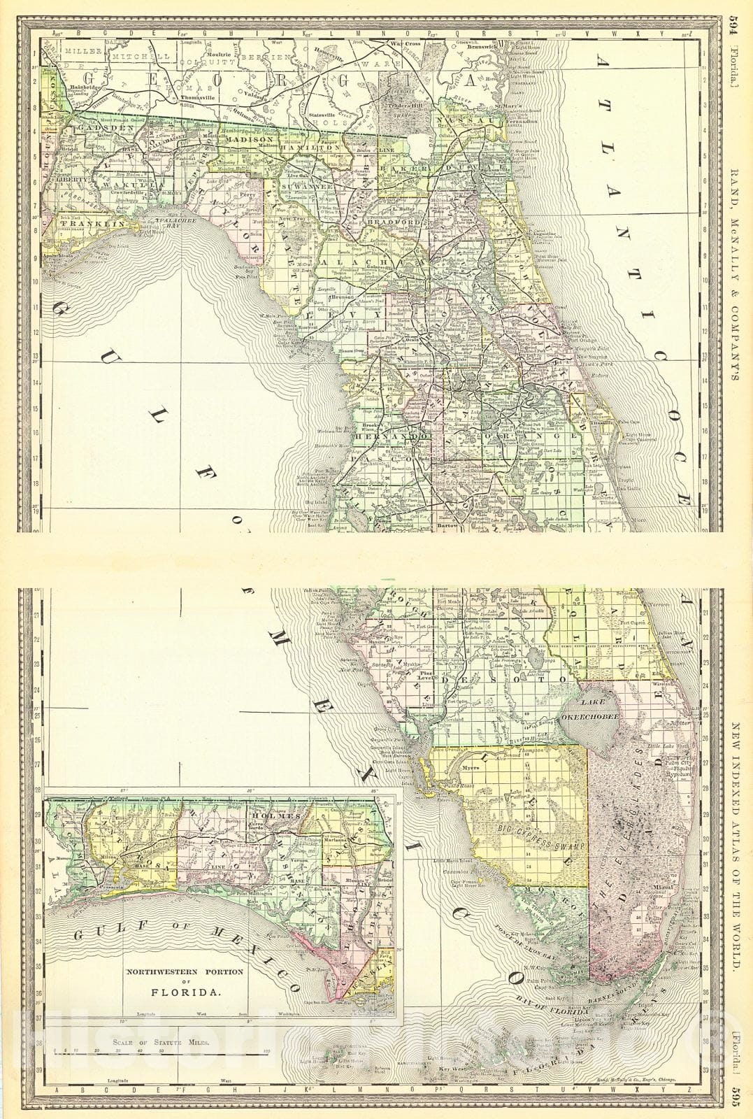 Historic Map : 1882 Florida : Vintage Wall Art – Historic Pictoric