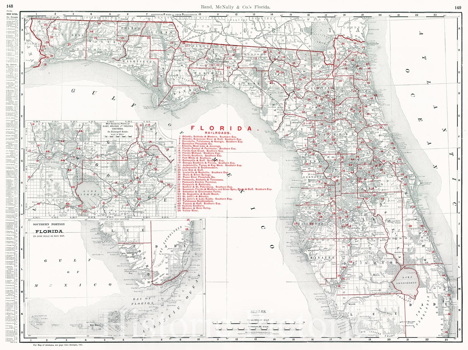 Historic Map : 1900 Florida Railroads : Vintage Wall Art – Historic ...