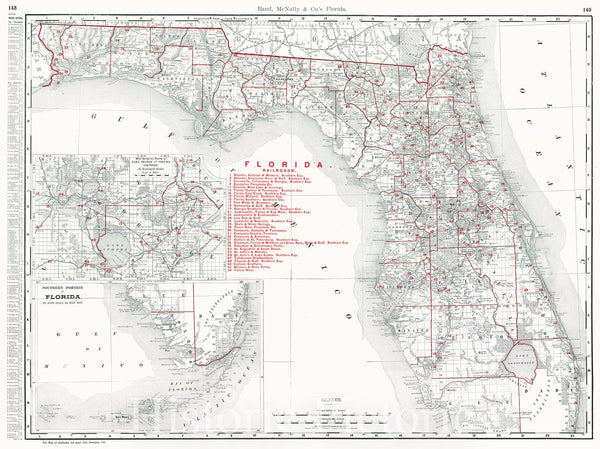 Historic Map : 1900 Florida Railroads : Vintage Wall Art – Historic ...