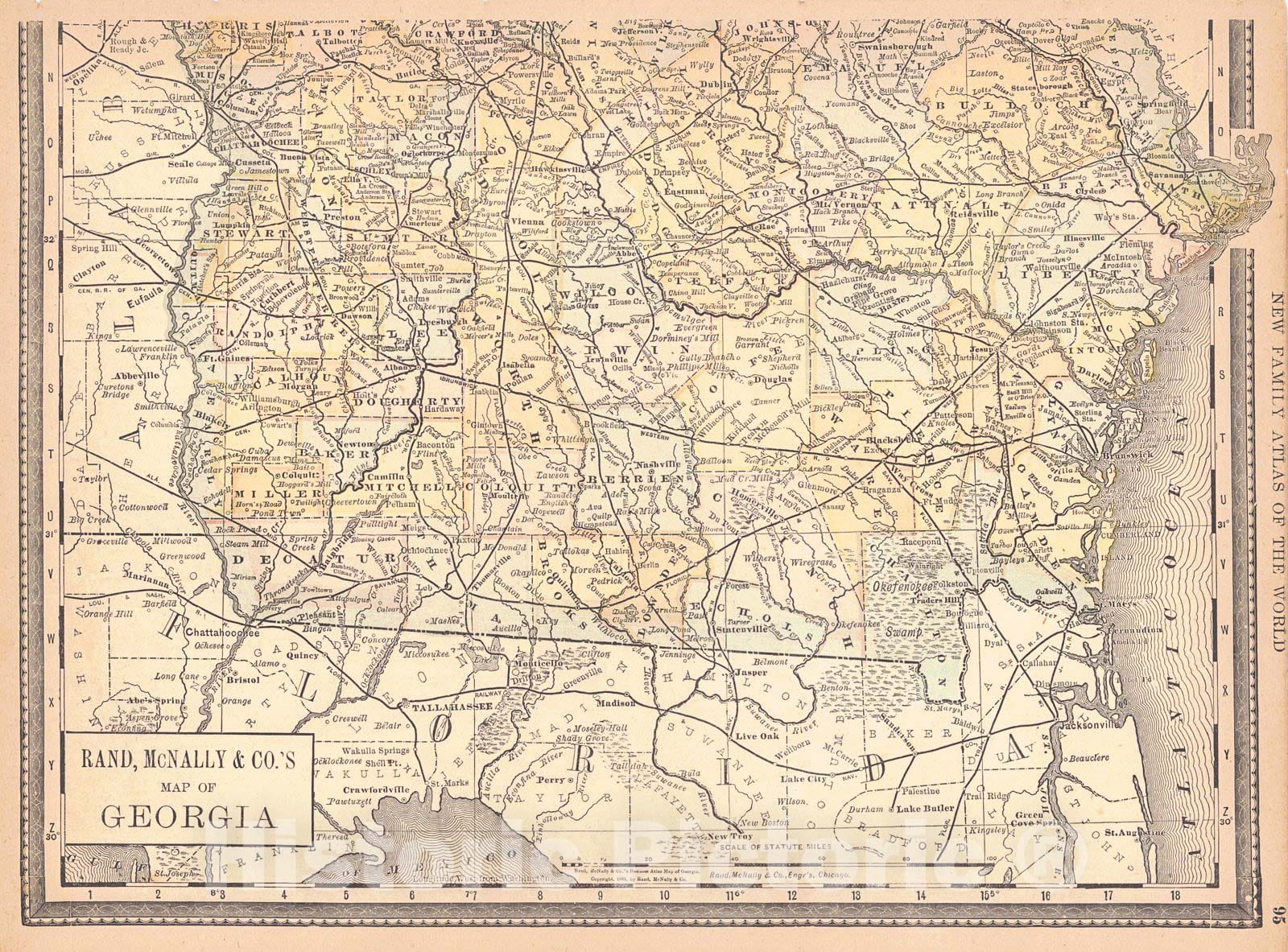 Historic Map : 1890 Georgia : Vintage Wall Art – Historic Pictoric