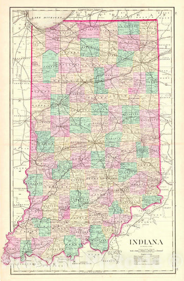 Historic Map : 1876 Indiana : Vintage Wall Art – Historic Pictoric