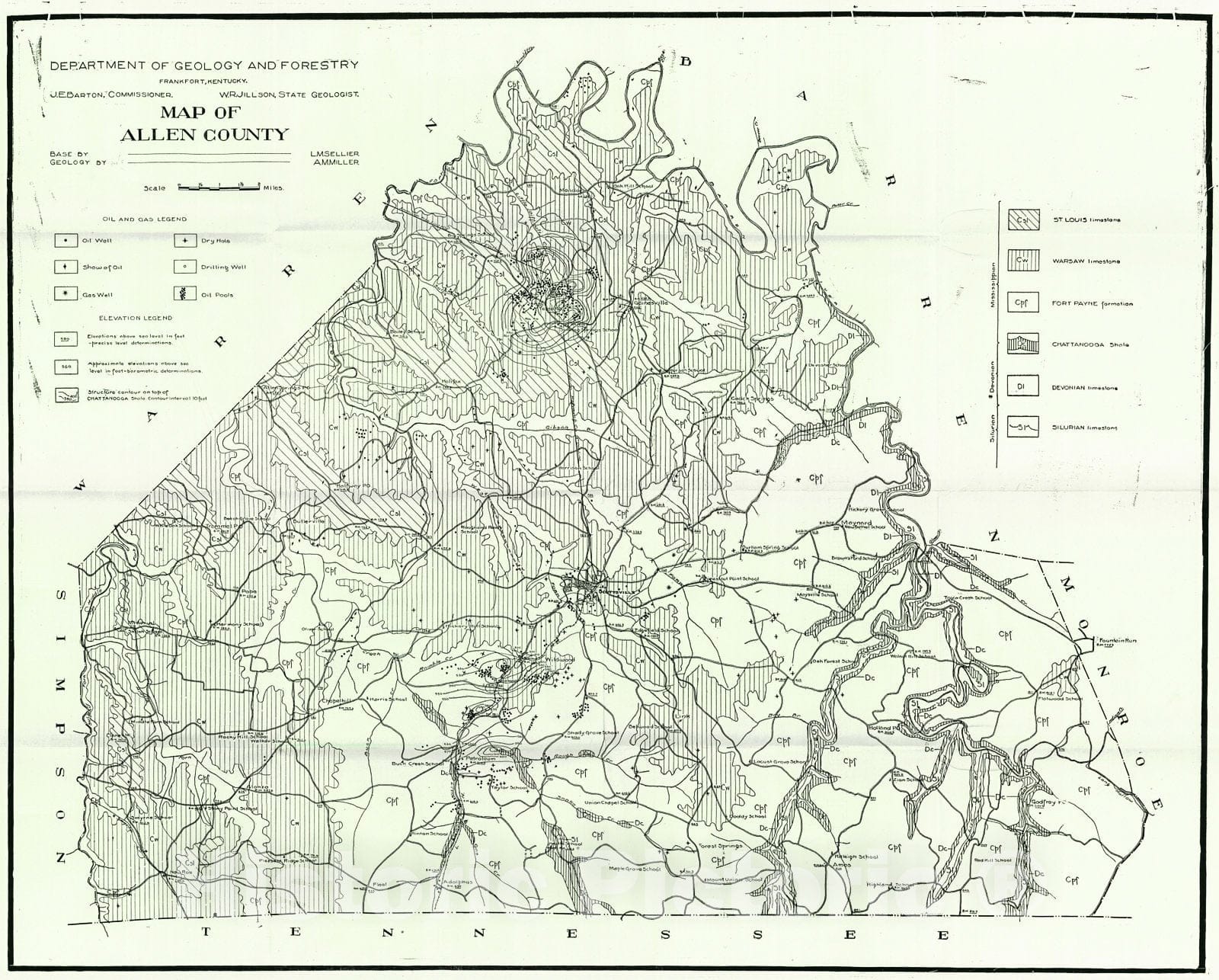 Historic Map : 1919 Map of Allen County : Vintage Wall Art – Historic ...