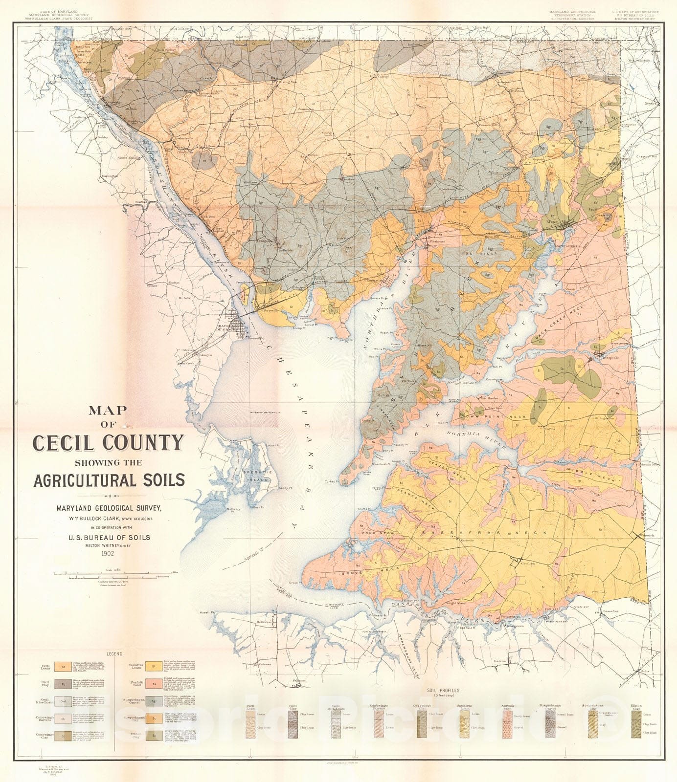 Historic Map : 1902 Map of Cecil County Showing the Agriculture Soils ...