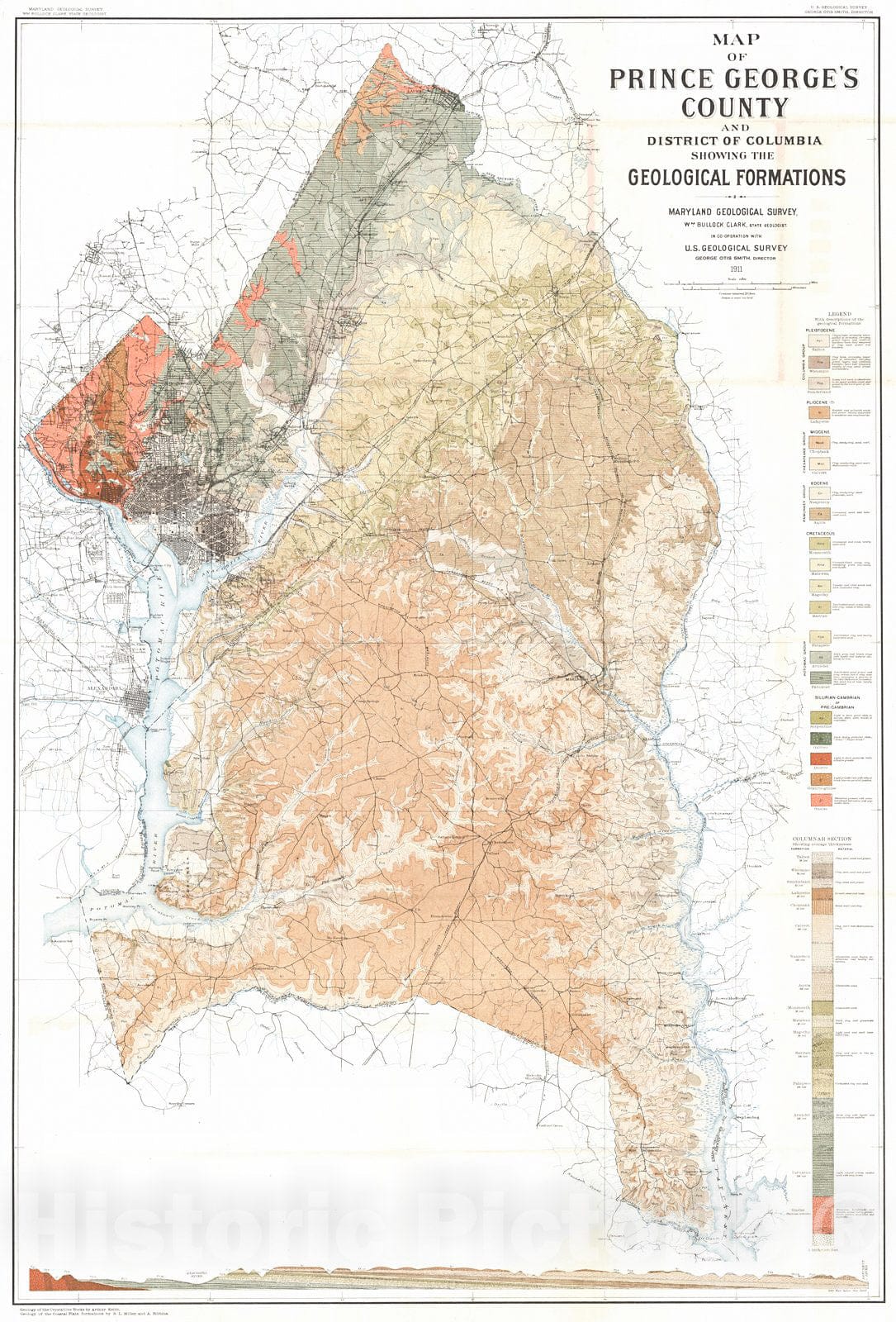 Historic Map : 1911 Map of Prince George's County County and the Distr ...