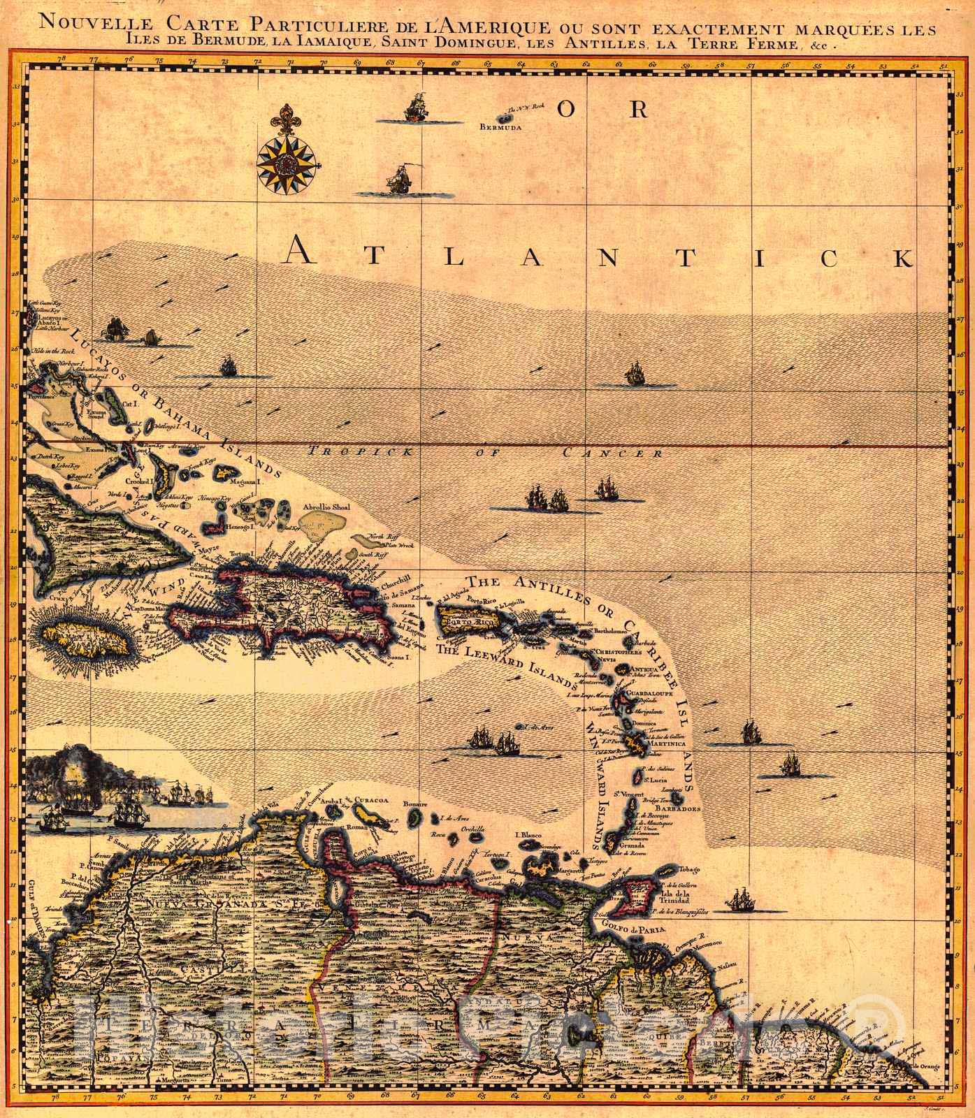 Historic Map : 1737 Nouvelle Carte Particuliere de L'Amerique / New Ma ...