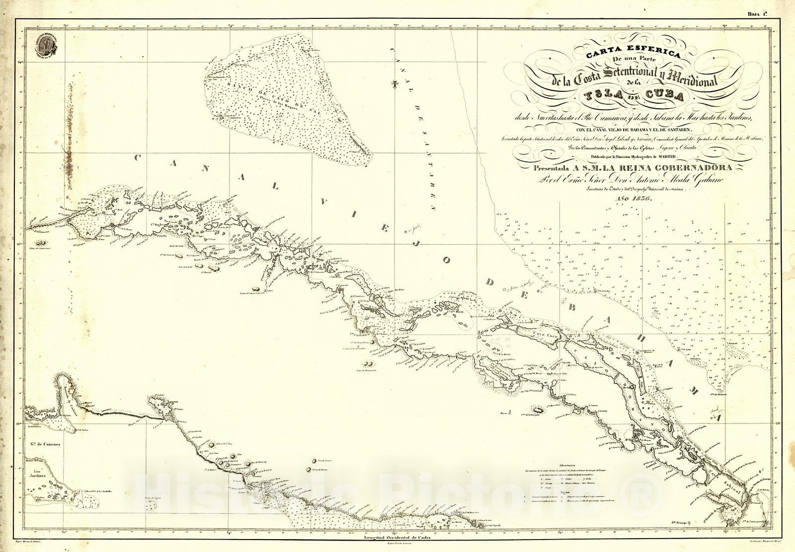 Historic Map : 1836 Cuba desde Nuevitas hasta el Rio Camarioca y desde ...