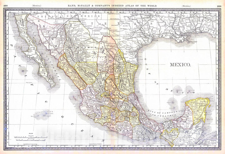 Historic Map : 1884 Mexico : Vintage Wall Art – Historic Pictoric