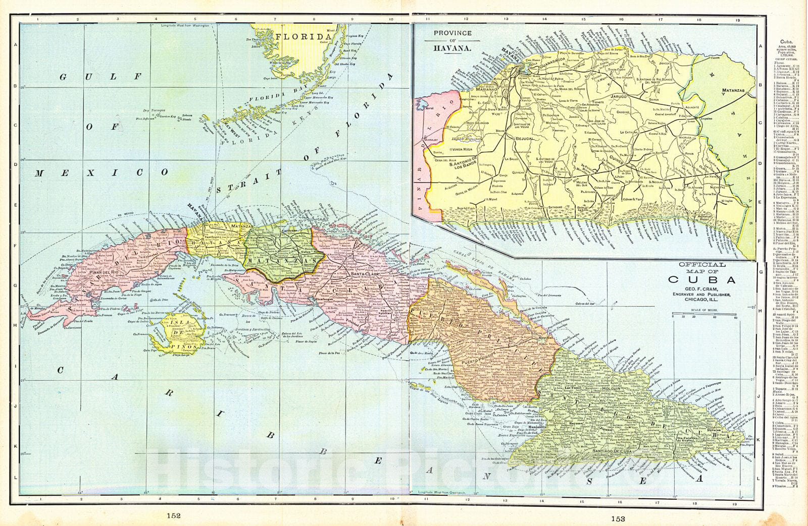 Historic Map : 1898 Official Map of Cuba : Vintage Wall Art – Historic ...