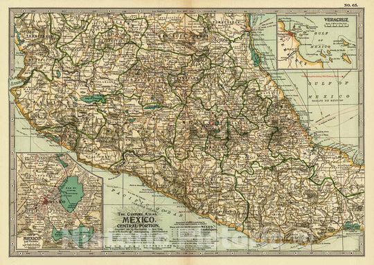 Historic Map : 1899 Mexico-Central Portion : Vintage Wall Art ...