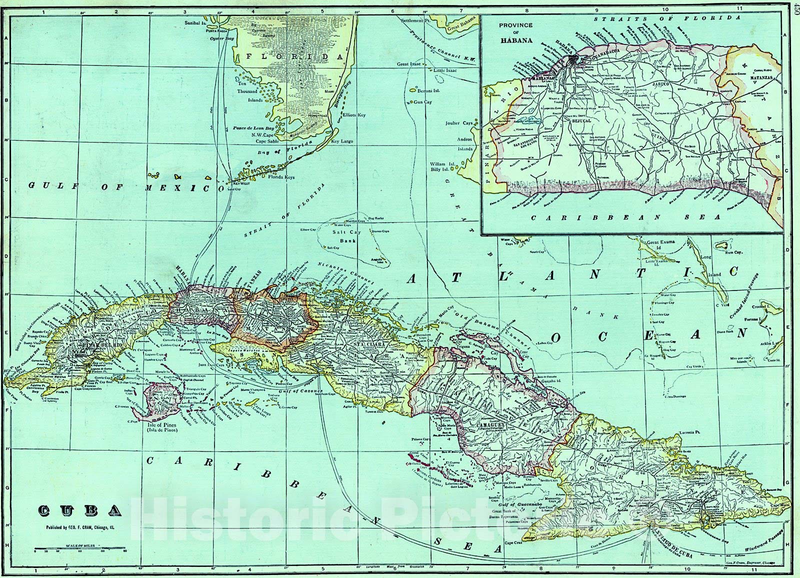 Historic Map : 1909 Cuba : Vintage Wall Art – Historic Pictoric