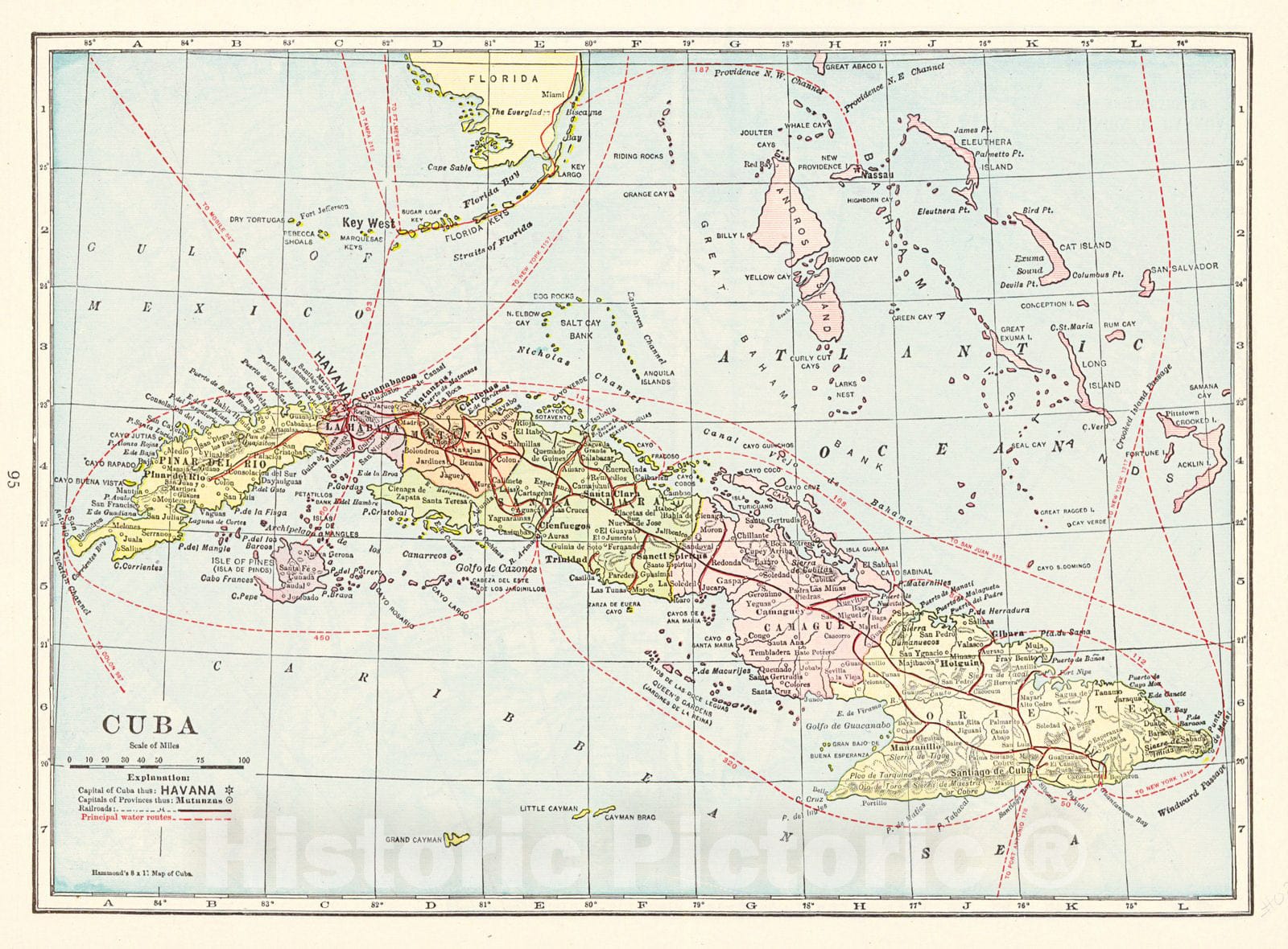 Historic Map : 1917 Cuba : Vintage Wall Art – Historic Pictoric