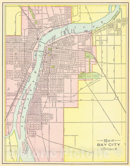 Historic Map : Bay City, Michigan, 1898 : Vintage Wall Art – Historic ...