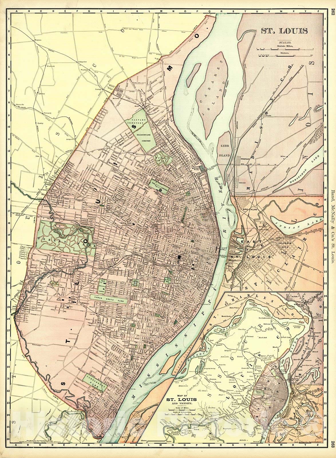 Historic Map : 1901 St. Louis : Vintage Wall Art – Historic Pictoric