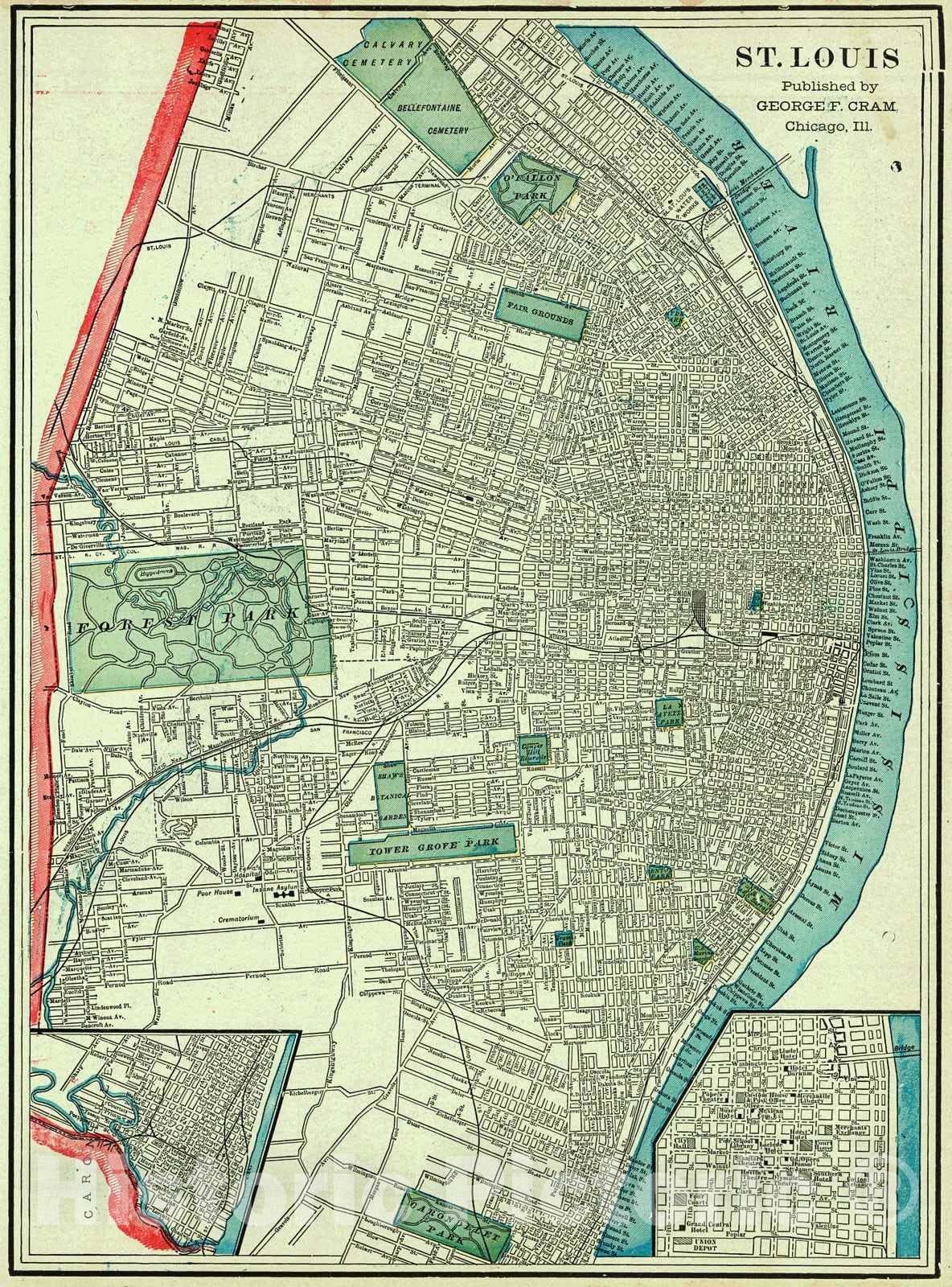 Historic Map : 1903 St. Louis : Vintage Wall Art – Historic Pictoric