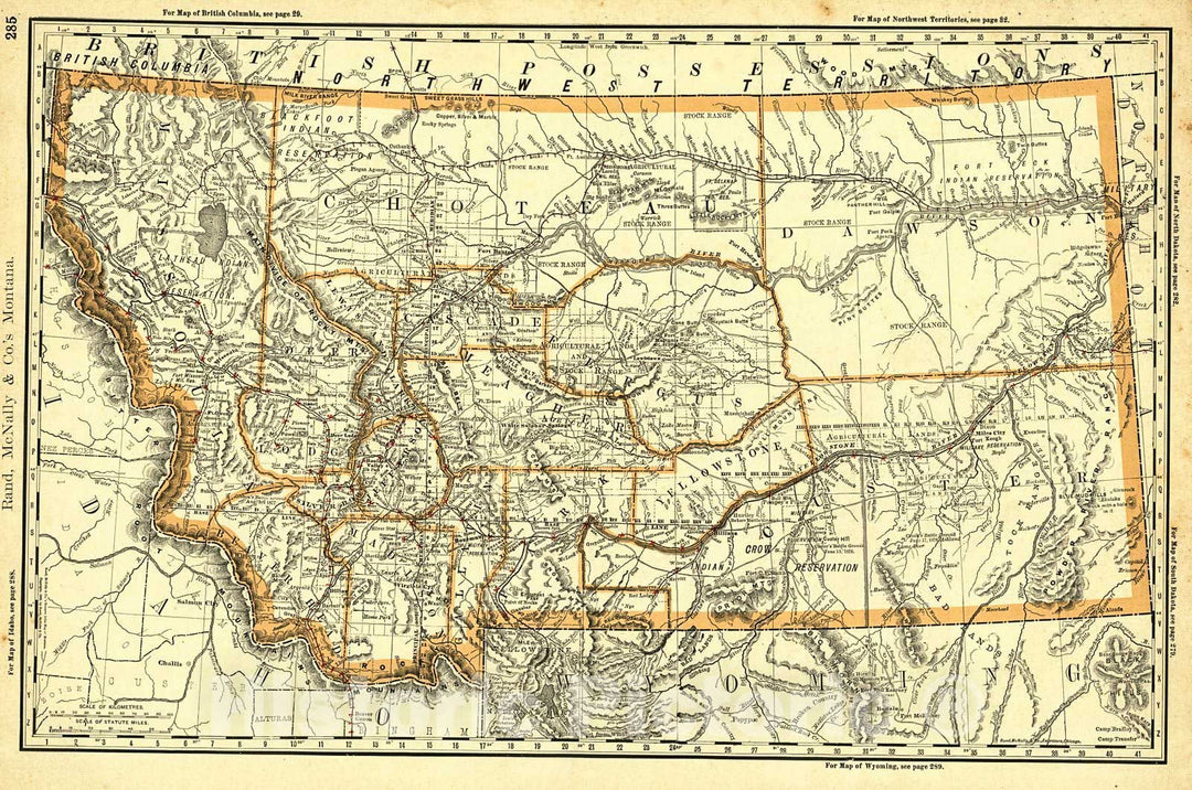 Historic Map : 1893 Montana : Vintage Wall Art – Historic Pictoric