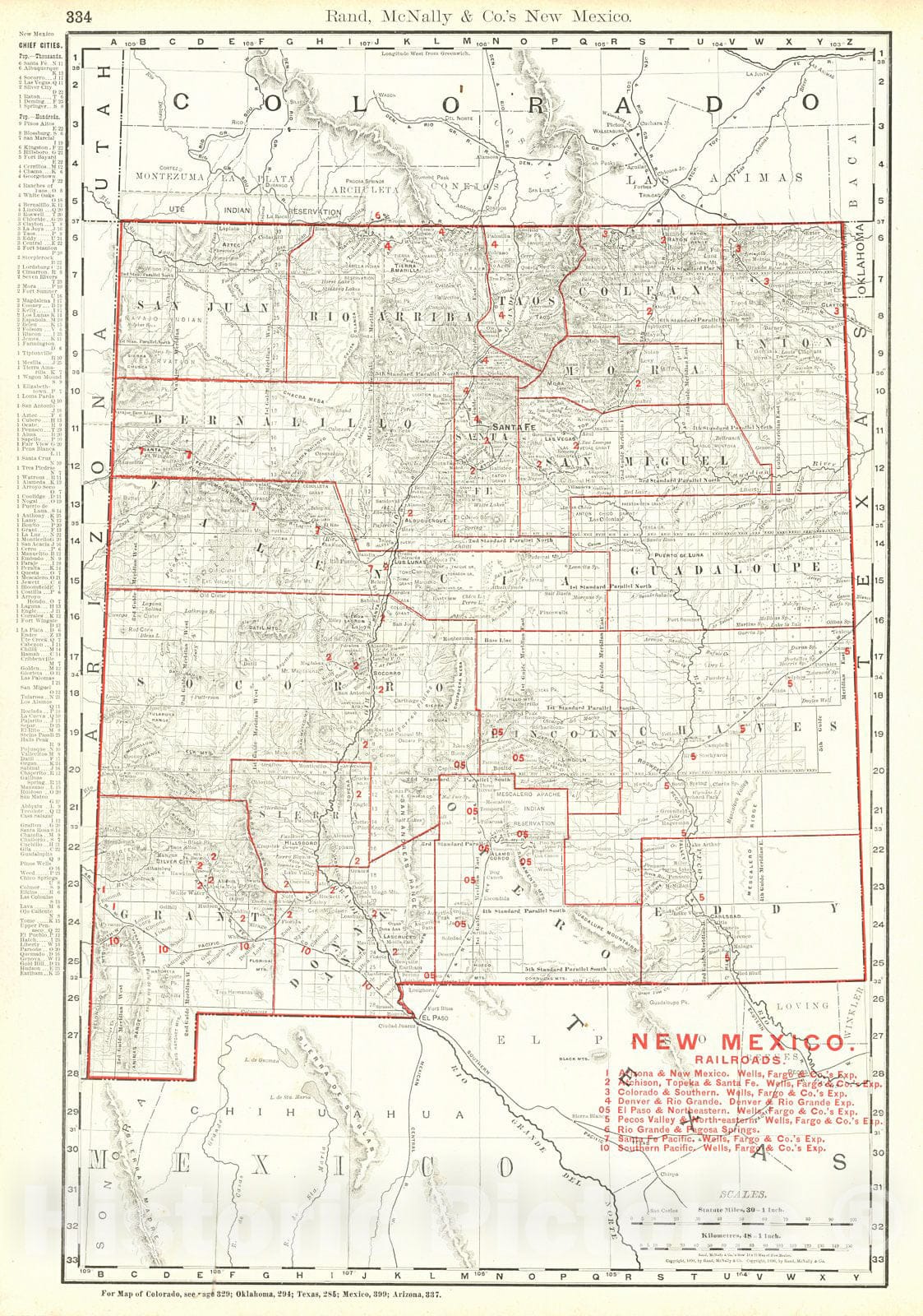 Historic Map : 1900 New Mexico Railroads : Vintage Wall Art – Historic ...