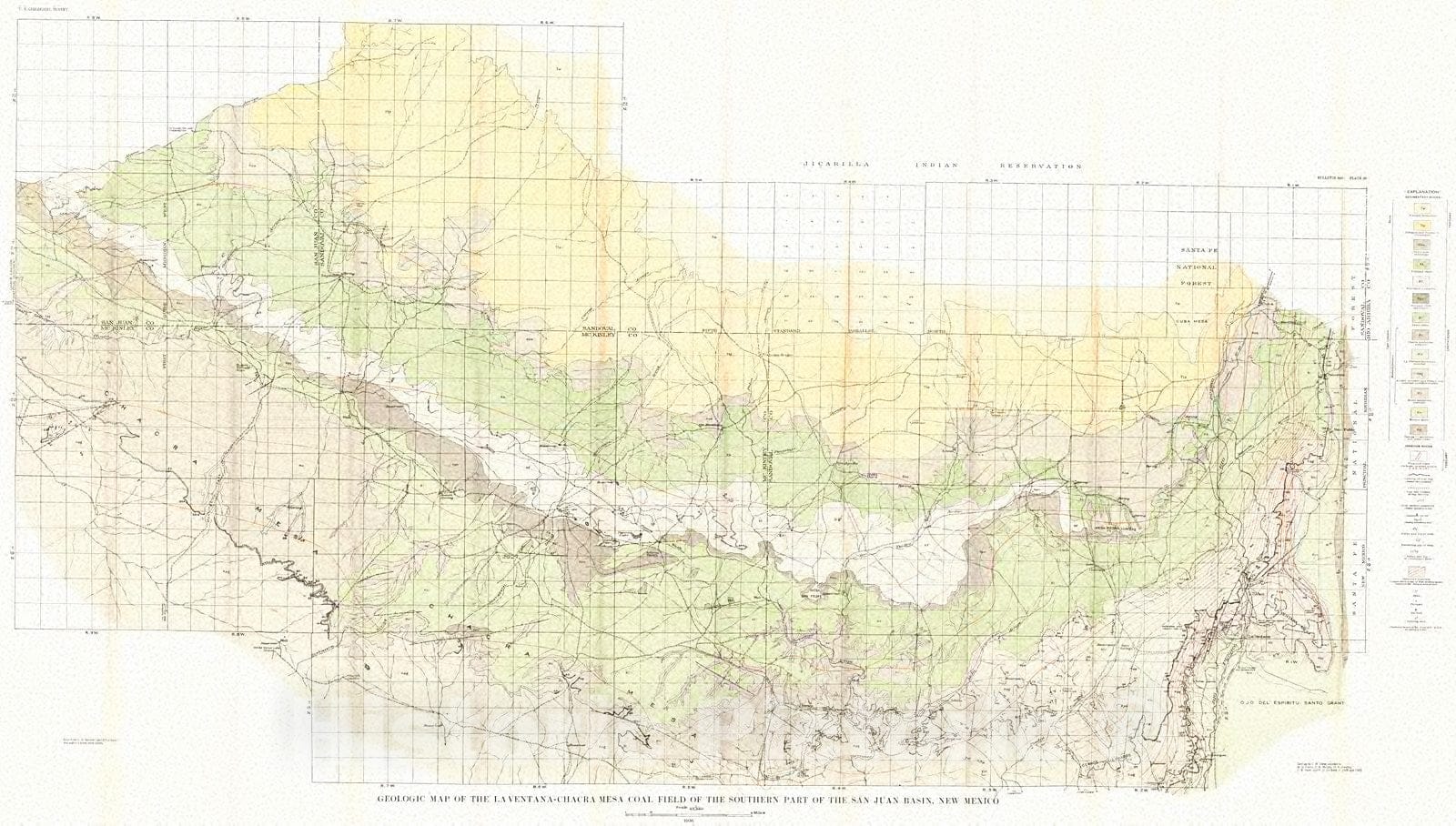 Historic Map : 1936 Geologic map of the LaVentana-Chacra Mesa Coal Fie ...