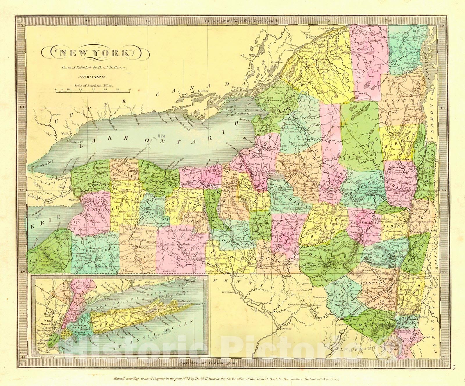 Historic Map : 1832 New York : Vintage Wall Art – Historic Pictoric