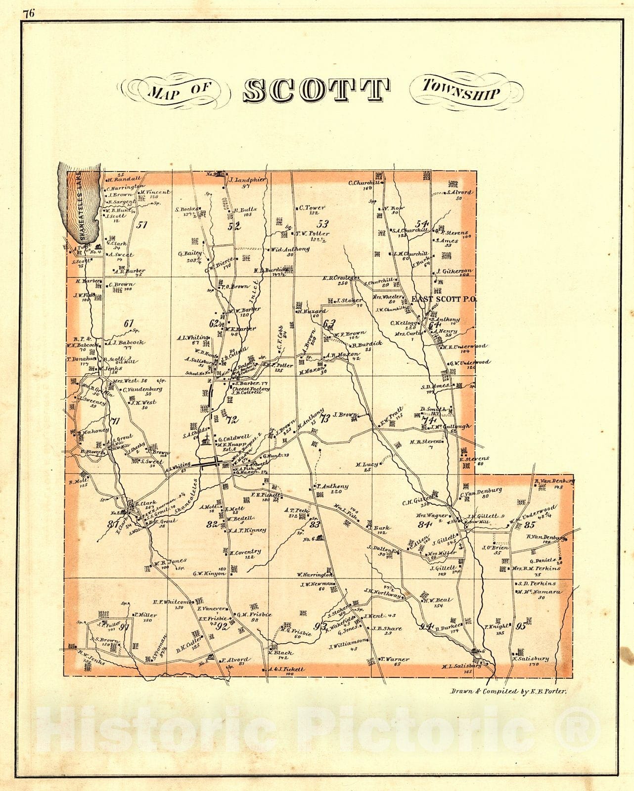 Historic Map : 1876 Map of Scott Township : Vintage Wall Art – Historic ...