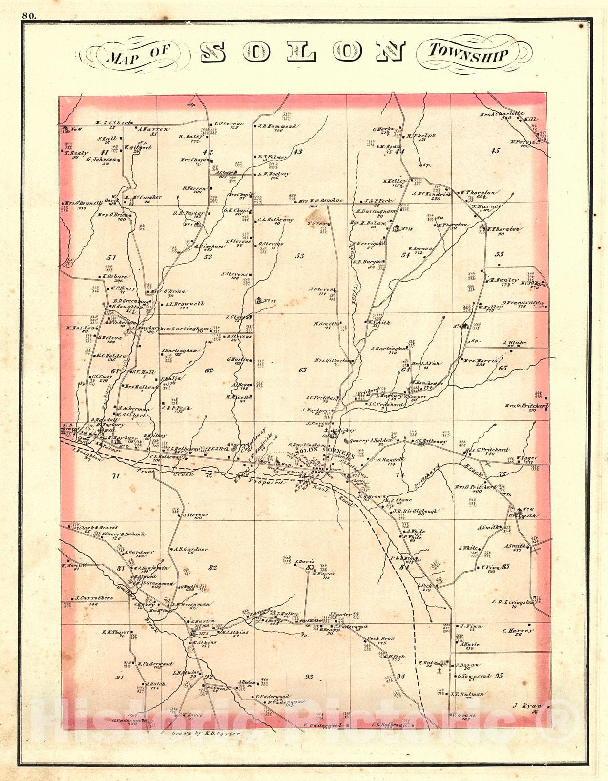 Historic Map : 1876 Map of Solon Township : Vintage Wall Art – Historic ...
