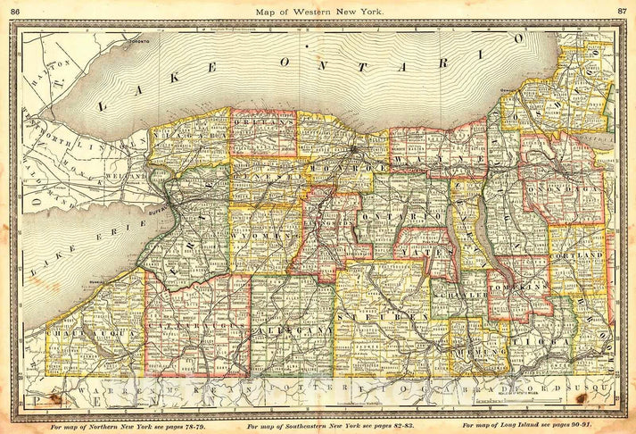 Historic Map : 1883 Map of Western New York : Vintage Wall Art ...