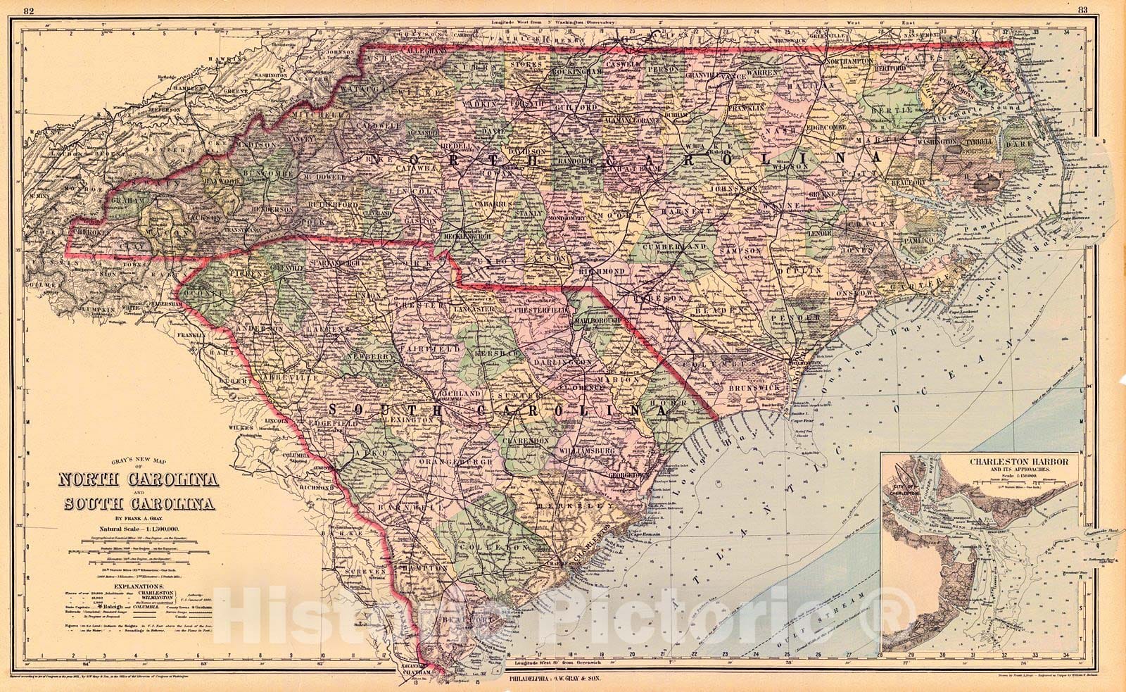 Early Map Of Carolina Antique Map Of North Carolina By Fielding Lucas
