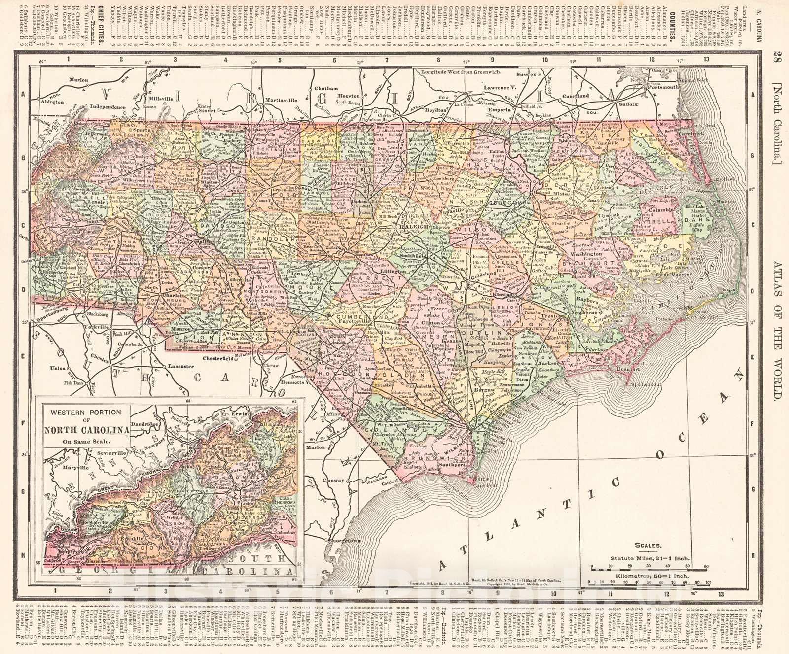 Historic Map : 1902 North Carolina : Vintage Wall Art - Historic Pictoric