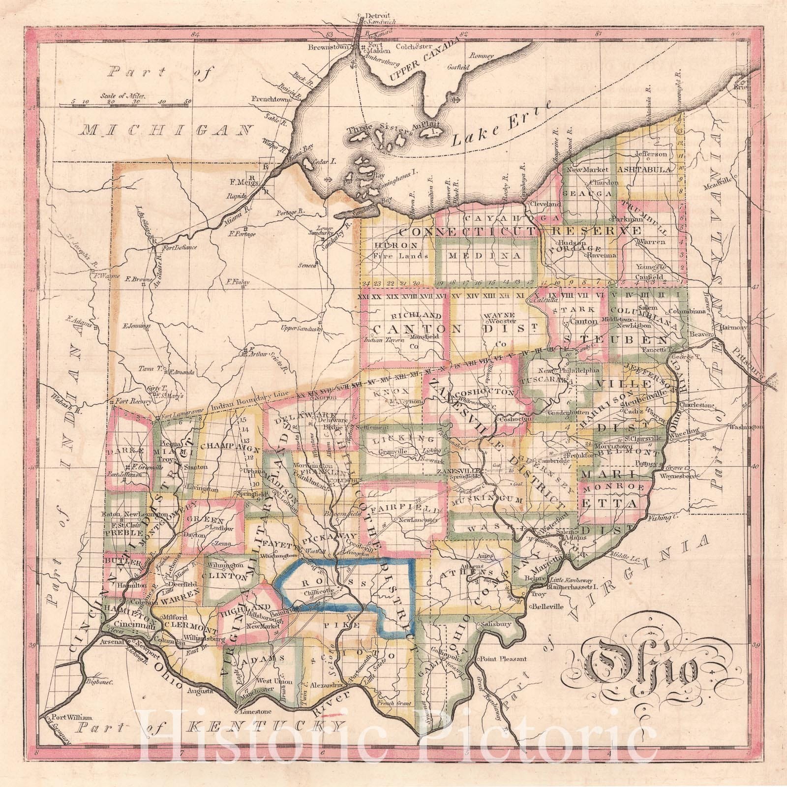 Historic Map : 1818 Ohio : Vintage Wall Art – Historic Pictoric