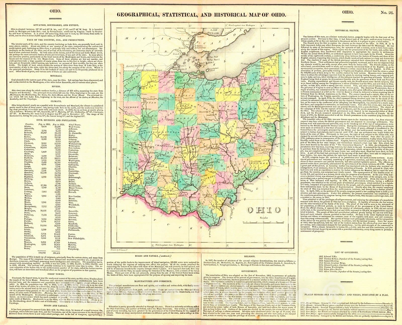 Historic Map : 1822 Geographical, Statistical, and Historical Map of O ...