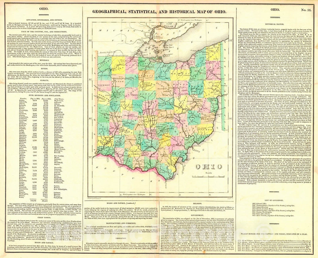 Historic Map : 1822 Geographical, Statistical, and Historical Map of O ...