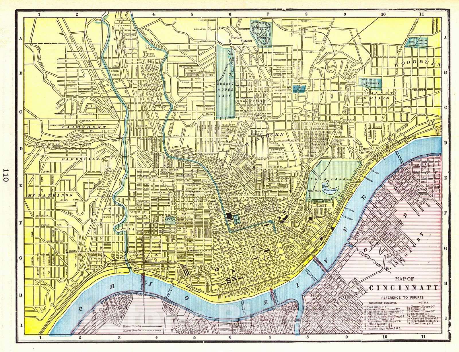 Historic Map : 1898 Map of Cincinnati : Vintage Wall Art – Historic ...