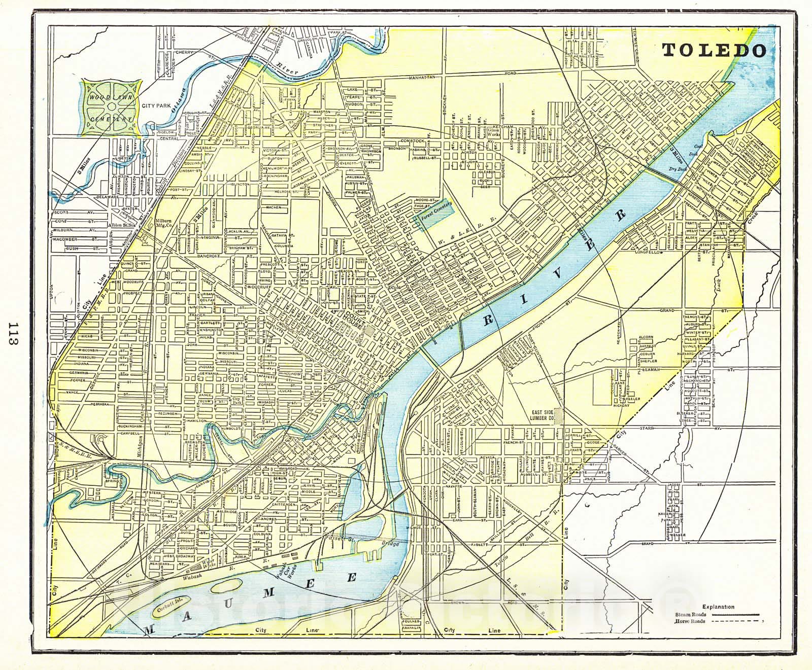 Historic Map : 1898 Toledo : Vintage Wall Art – Historic Pictoric